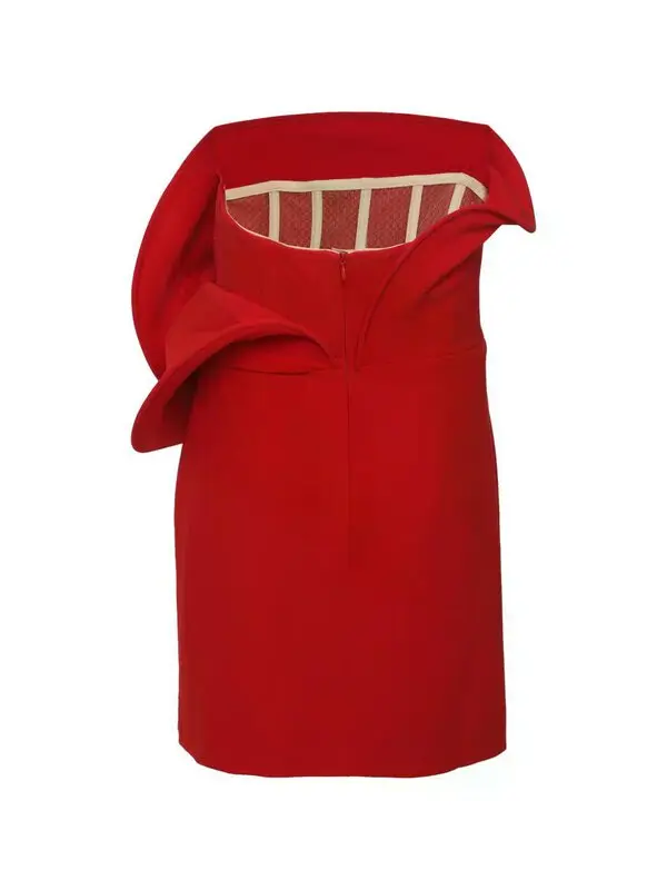 Magda Butrym Ruffled Rose Strapless Top