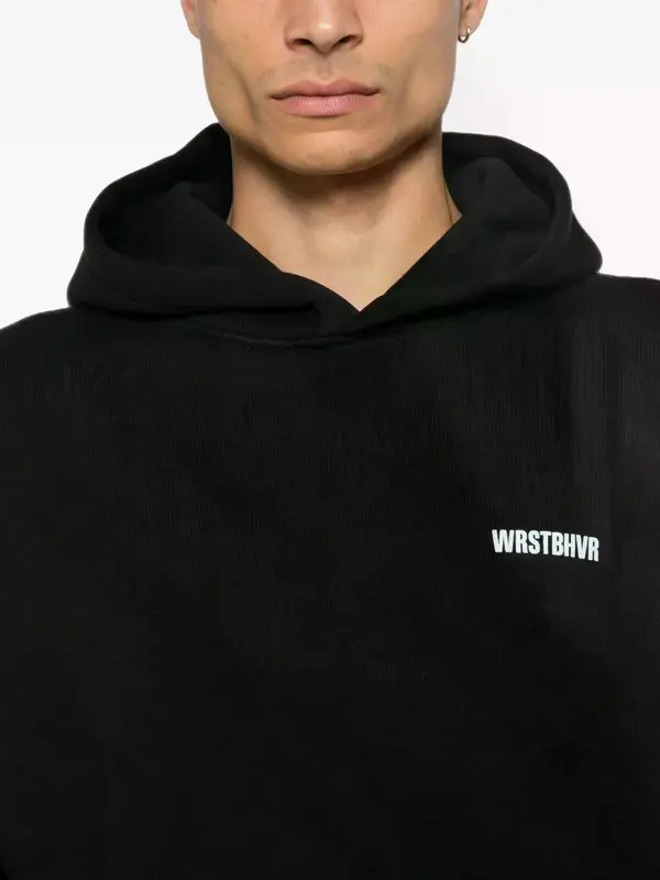 WRSTBHVR Logo-print Cotton-jersey Hoodie
