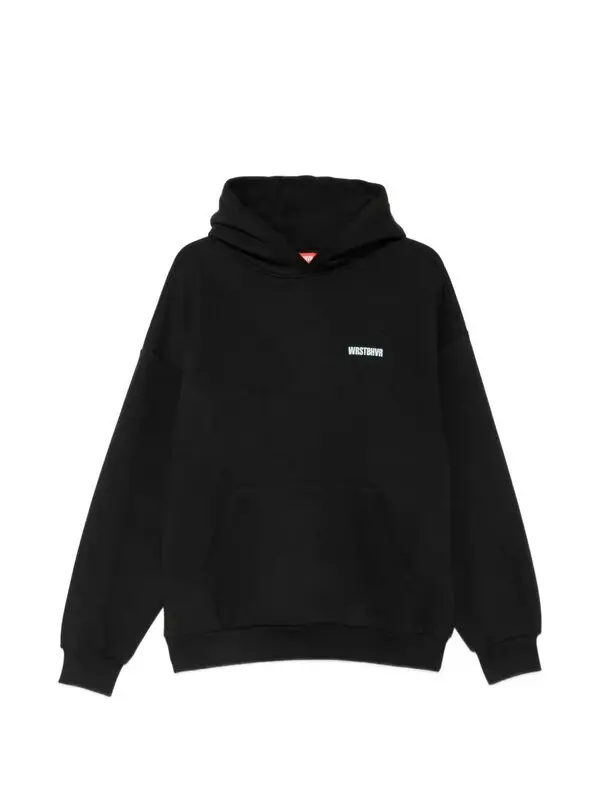 WRSTBHVR Logo-print Cotton-jersey Hoodie - Black