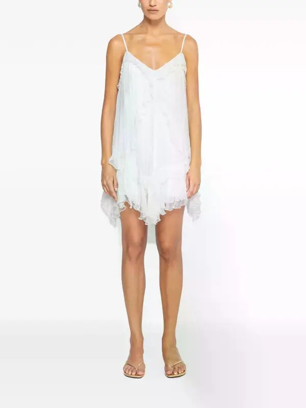 NISSA Open-back Silk Mini Dress - White