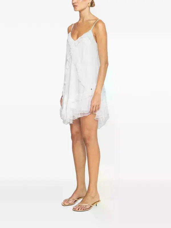 NISSA Open-back Silk Mini Dress - White