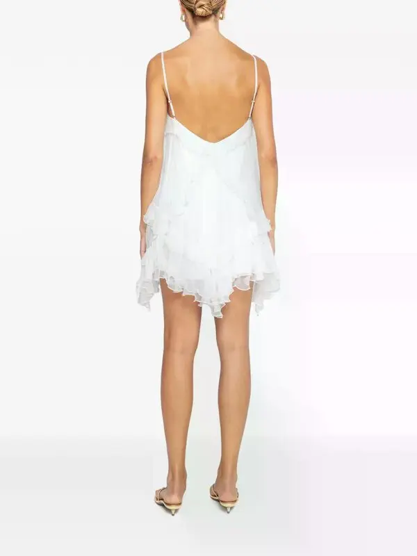 NISSA Open-back Silk Mini Dress - White