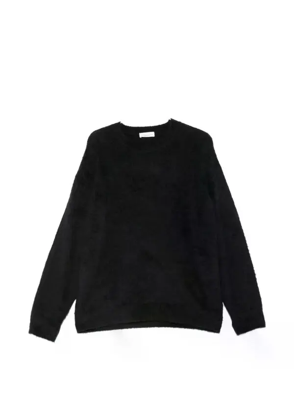ROBERTO COLLINA Brushed-knit Crew-neck Sweater - Black