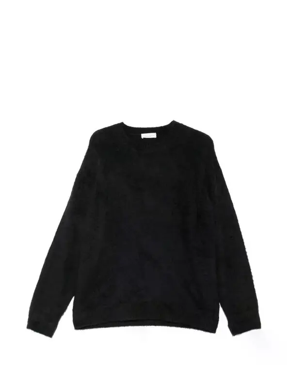 ROBERTO COLLINA Brushed-knit Crew-neck Sweater - Black