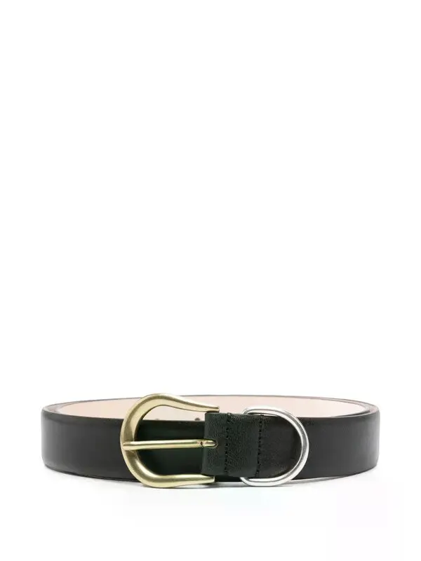 DEHANCHE Hollyhock Grained Leather Belt - Black