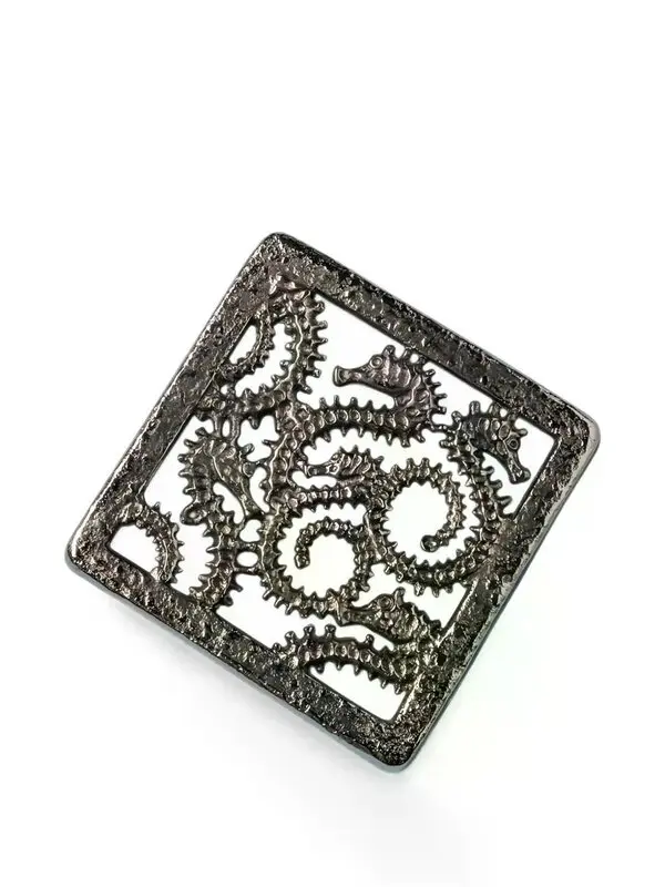 CU I SEEYOU Seahorse-detail Square Trivet - Grey