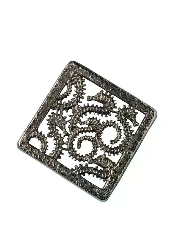 CU I SEEYOU Seahorse-detail Square Trivet - Grey