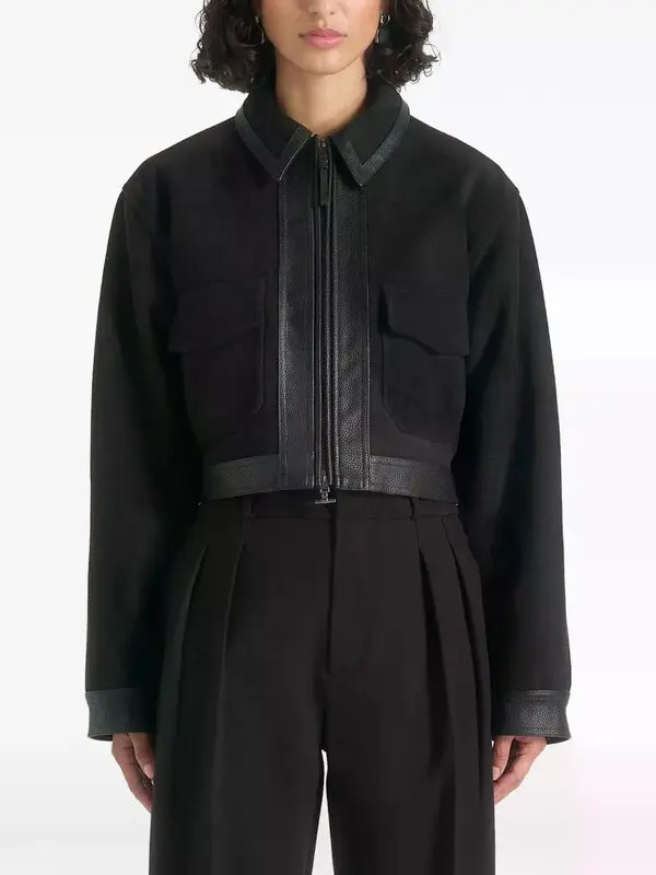 Manière De Voir Denise Suede & Pebbled Leather Jacket