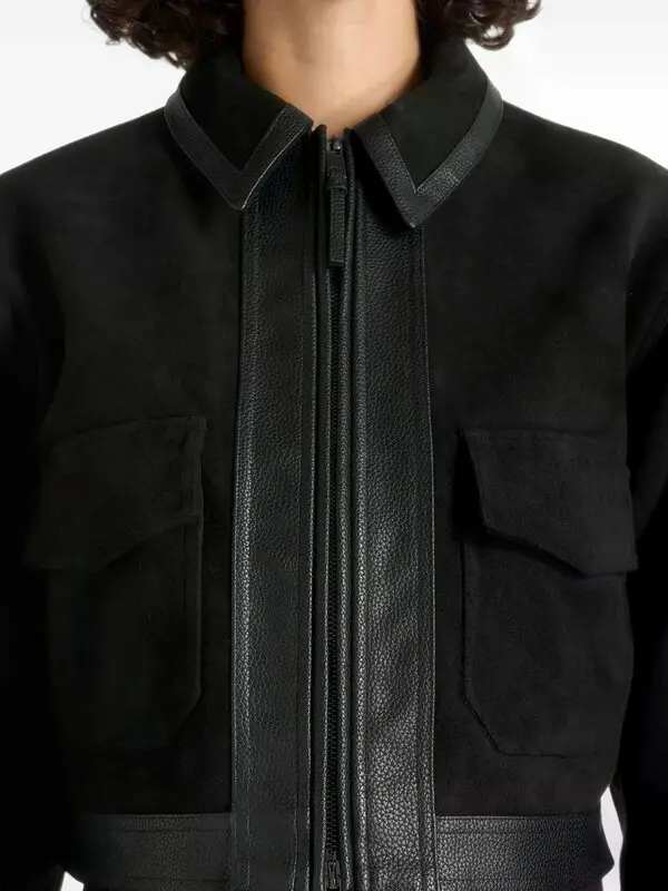 Manière De Voir Denise Suede & Pebbled Leather Jacket