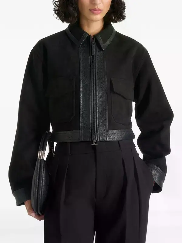 Manière De Voir Suede And Pebbled Leather Jacket