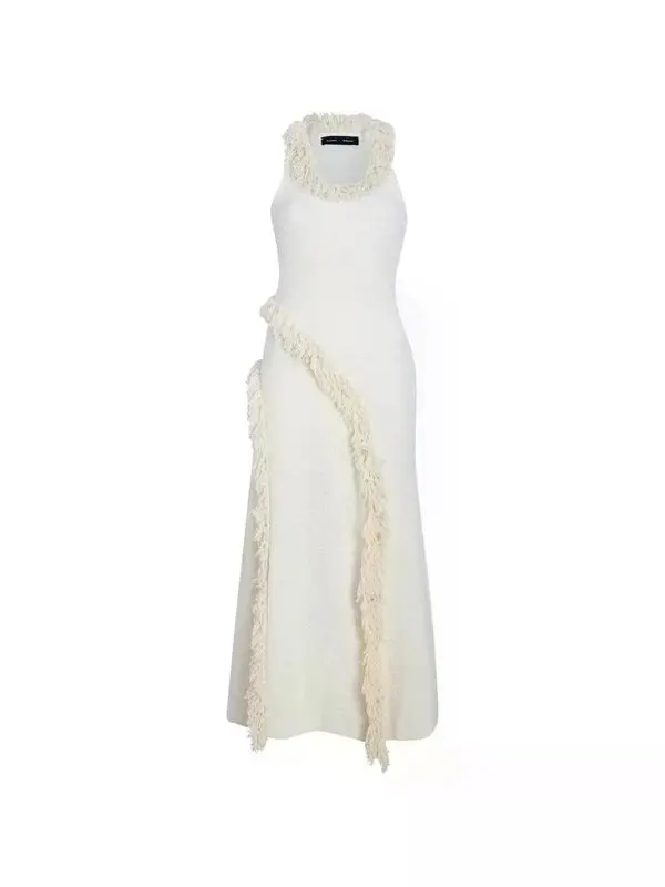 Proenza Schouler Nilo Fringe-trimmed Jacquard Dress - Neutrals