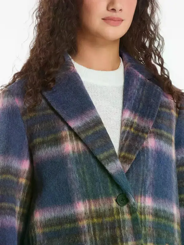 Desigual Check-pattern Notched-lapels Coat