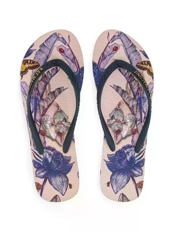 KAT MACONIE Sola Floral-print Flip-flops - Pink