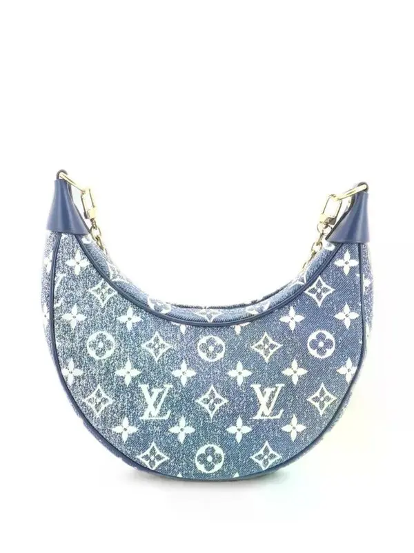 LOUIS VUITTON Loop Handbag Monogram Jacquard Denim Hobo Bag - Blue