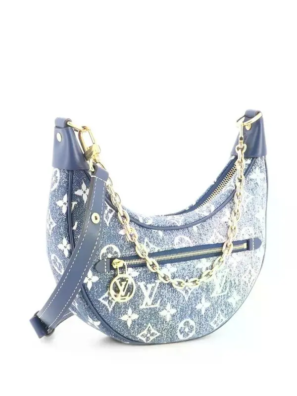 LOUIS VUITTON Loop Handbag Monogram Jacquard Denim Hobo Bag