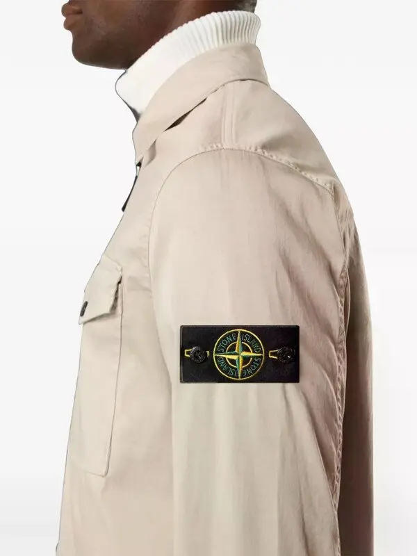 Stone Island 1200010 Stretch Organic Cotton Satin Overshirt
