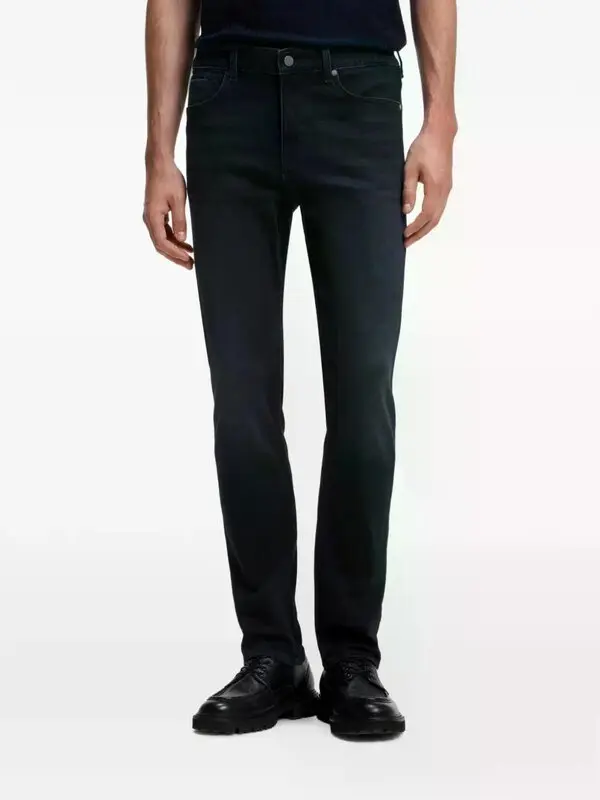 BOSS Delaware Slim-fit Jeans In Knitted Indigo Stretch Denim