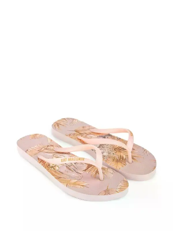 KAT MACONIE Sola Leopard-print Flip-flops - Neutrals