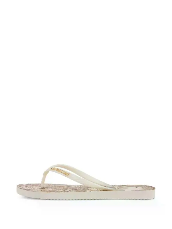 KAT MACONIE Sola Leaf-print Flip-flops - Neutrals