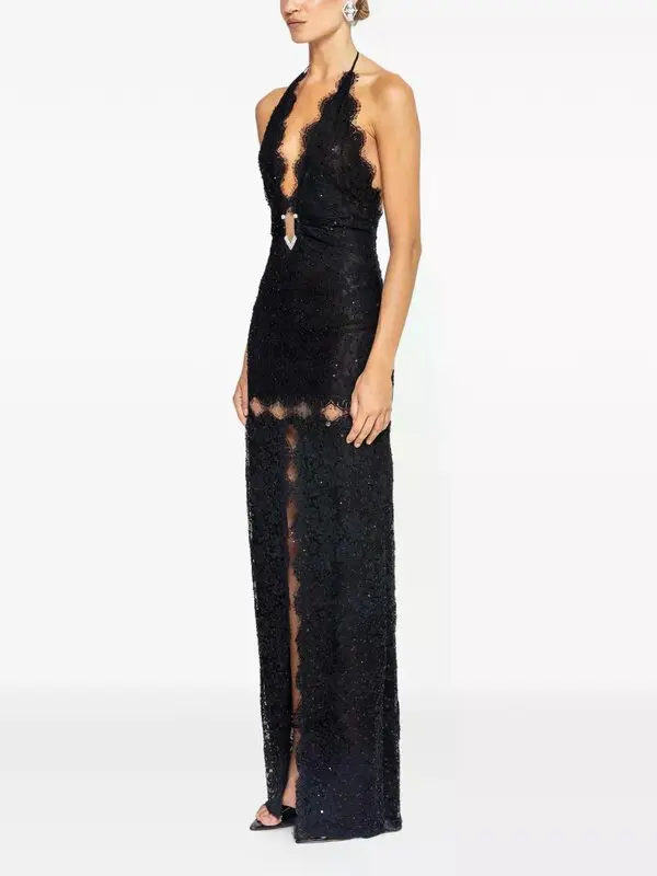 NISSA Beaded Lace Maxi Dress