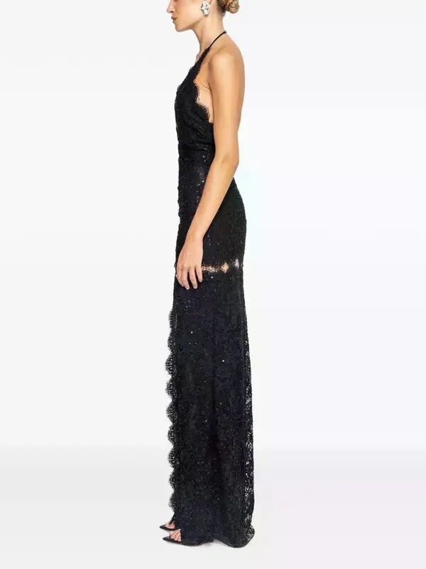 NISSA Beaded Lace Maxi Dress