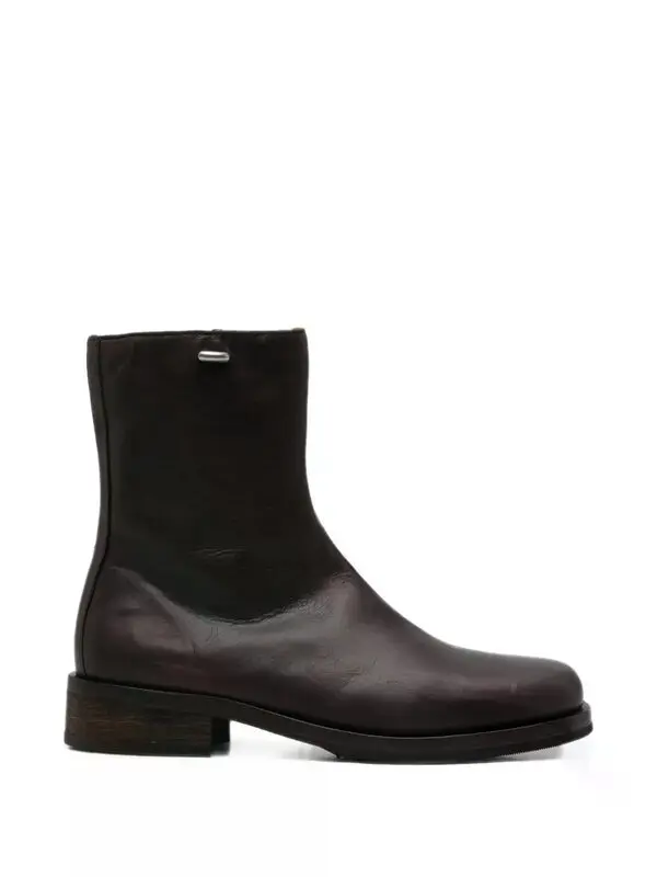 Our Legacy Camion Waxed Leather Boots - Brown