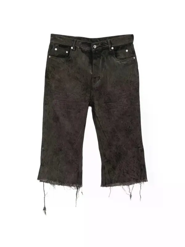 Rick Owens Bolan Cropped Jeans With Raw-cut Hem - Brown