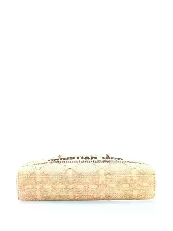 Dior Lady D-joy Bag Cannage Embroidered Raffia Medium Tote Bag