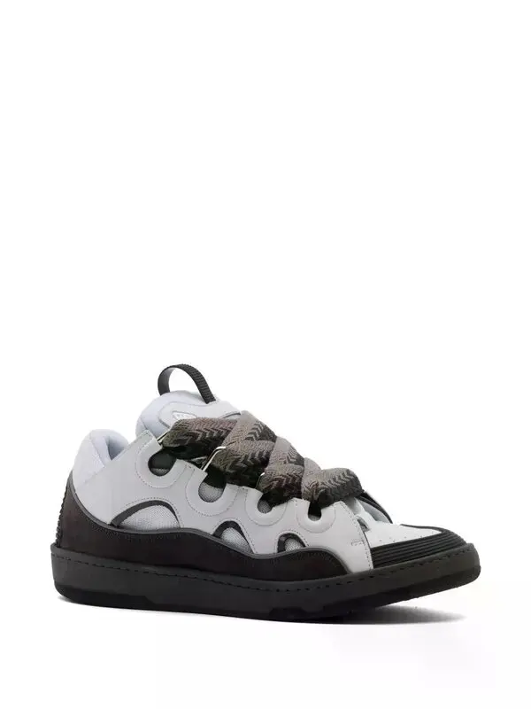 LANVIN Curb Oversized-lace Sneakers - Grey