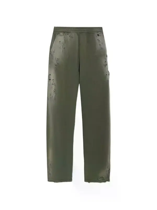 DIESEL® Cotton Sweatpants With Destroyed Effect