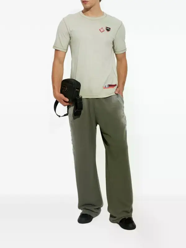 DIESEL® Cotton Sweatpants With Destroyed Effect