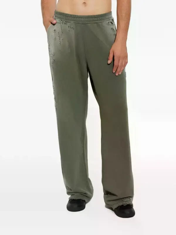 DIESEL® Cotton Sweatpants With Destroyed Effect