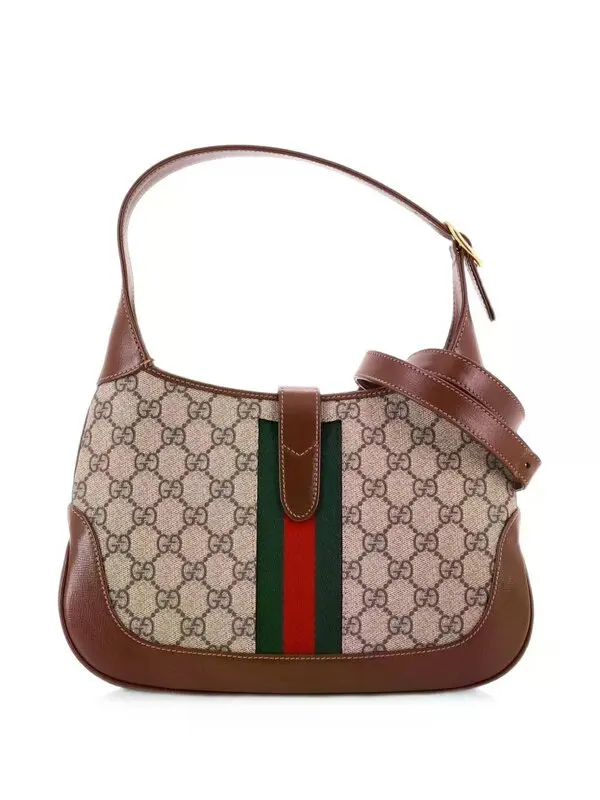 Gucci Jackie 1961 Gg Coated Canvas Small Hobo Bag - Brown