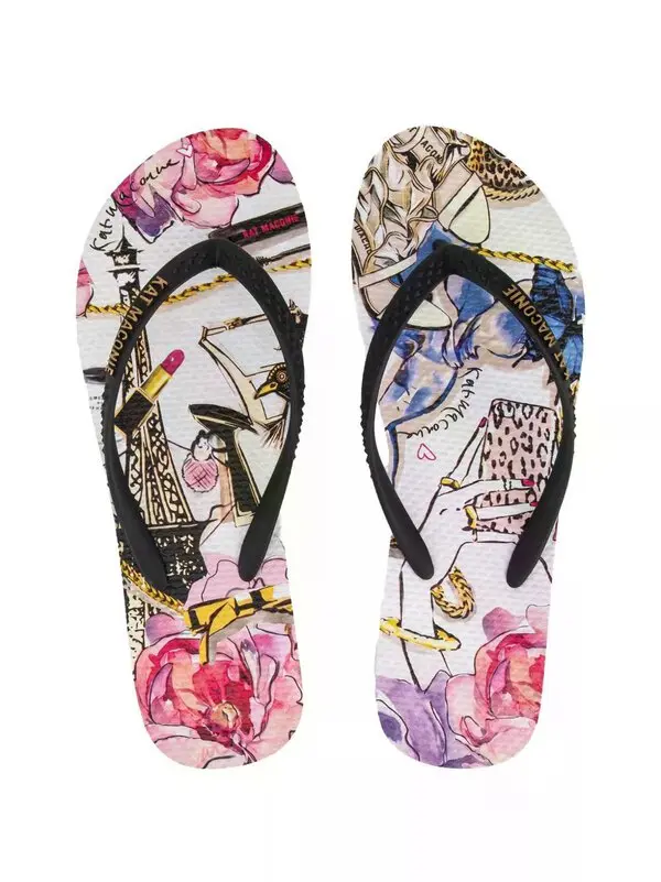 KAT MACONIE Sola Graphic-print Flip-flops - White