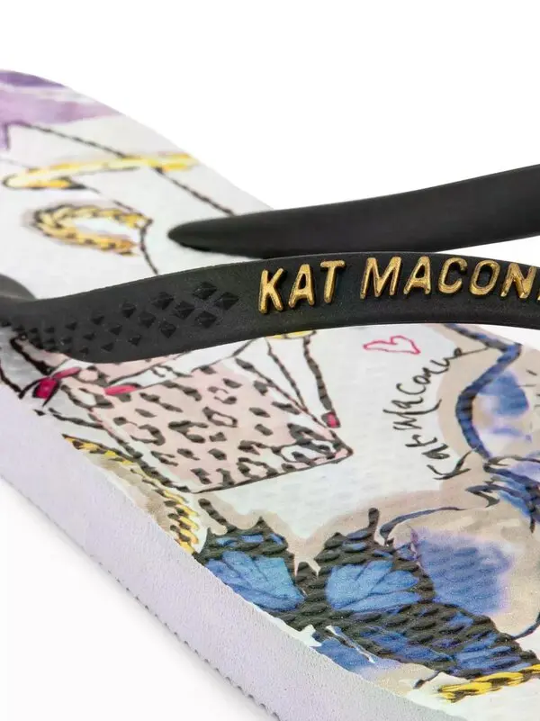 KAT MACONIE Sola Graphic-print Flip-flops - White