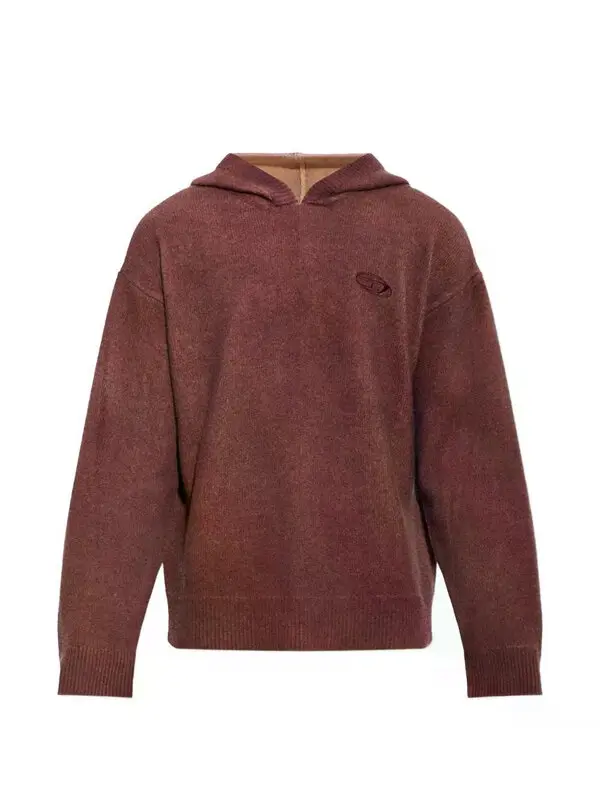 DIESEL® Double-dyed Hoodie In Wool-blend Knit - Red