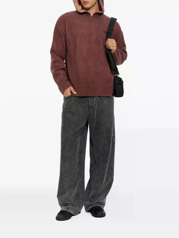 DIESEL® Double-dyed Hoodie In Wool-blend Knit