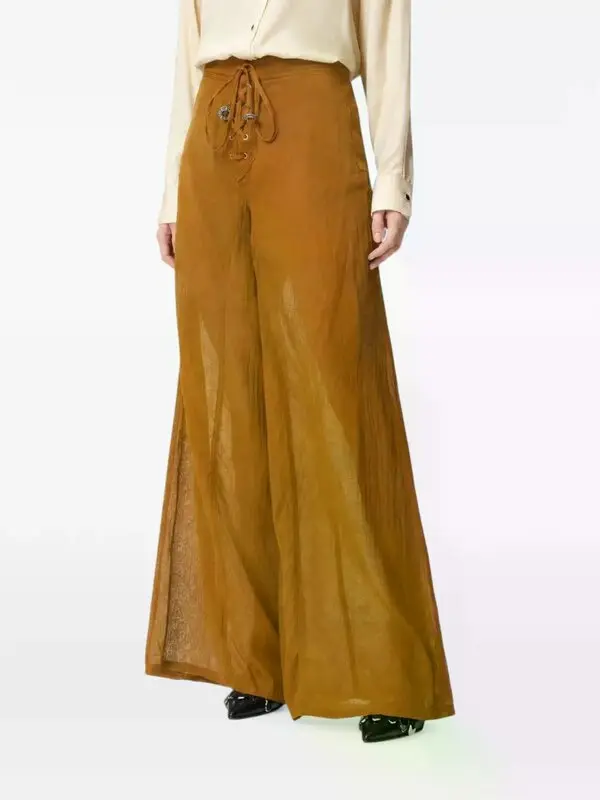Pinko Lace-up Gabardine-panel Trousers