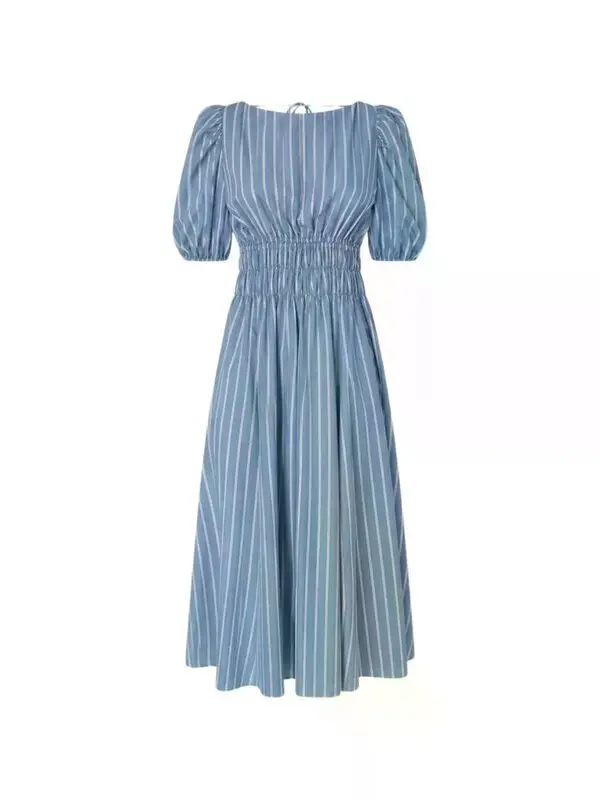 Pinko Striped Open-back Dress - Blue