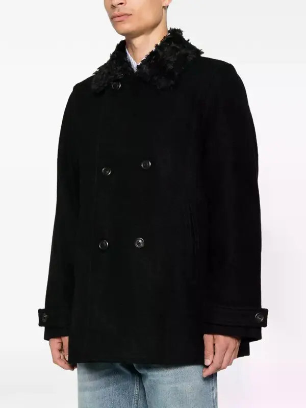 Our Legacy Faux-fur Collar Double-breasted Coat