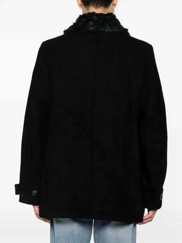 Our Legacy Faux-fur Collar Double-breasted Coat