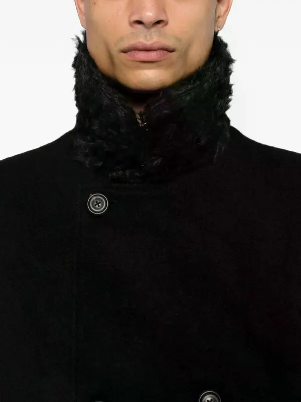 Our Legacy Faux-fur Collar Double-breasted Coat