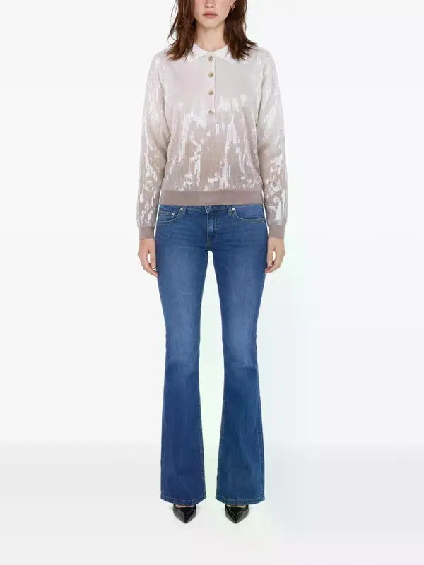 Liu Jo Sequin-embellished Ombré Polo Shirt