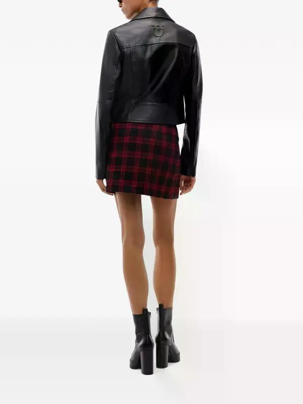 Pinko Nappa Leather Biker-style Jacket