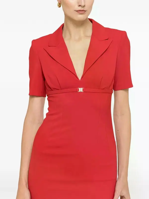 NISSA Fitted Midi Dress - Red