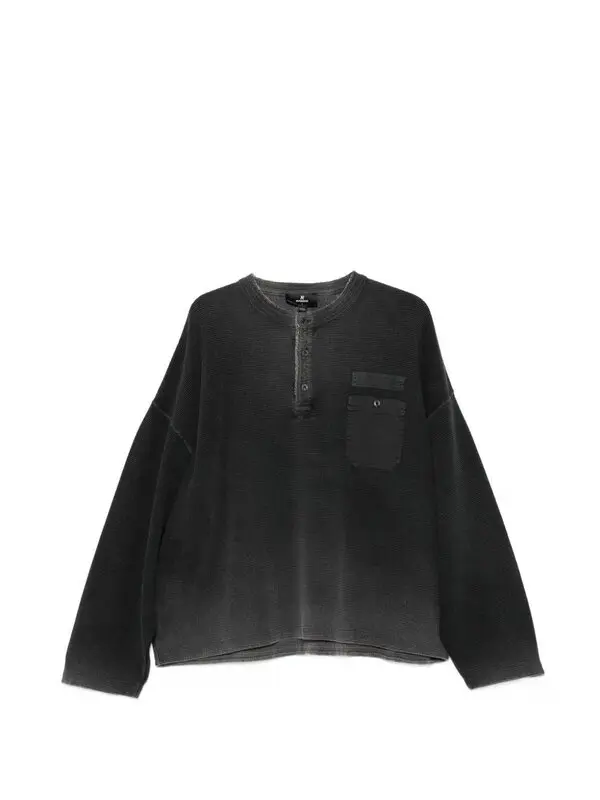 REPRESENT Waffle-knit Sweatshirt - Black