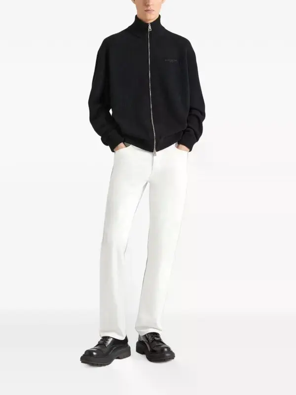 Givenchy Wool And Cashmere Couture Seam Zipped Cardigan - Black