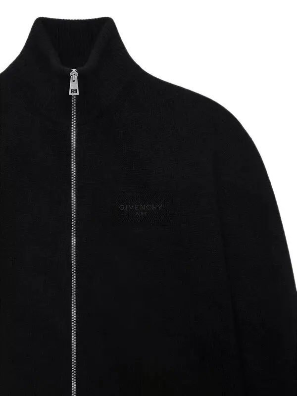Givenchy Wool And Cashmere Couture Seam Zipped Cardigan - Black
