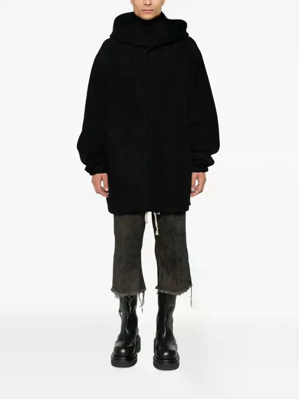 Rick Owens Tour Hooded Single-breasted Coat - Black