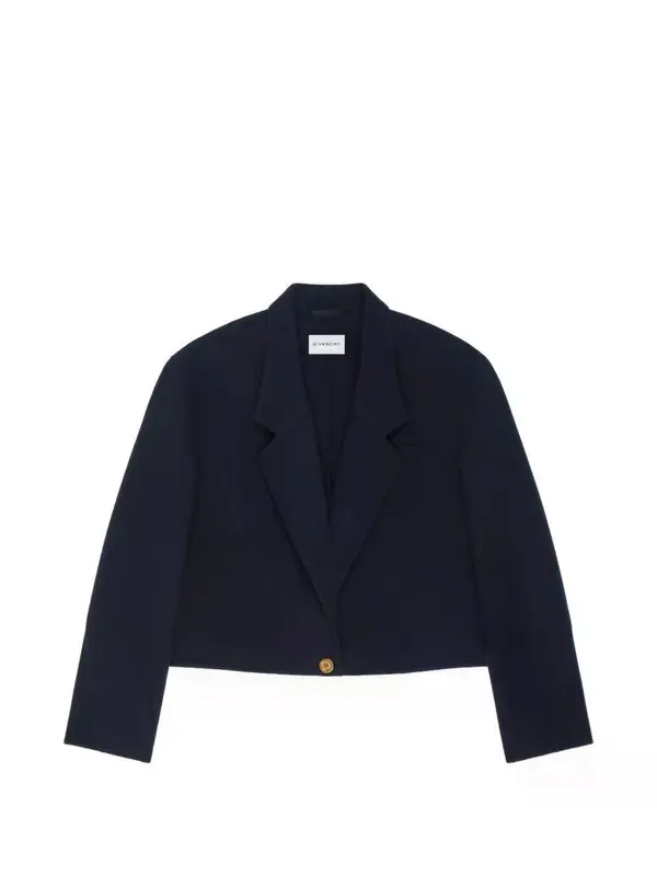 Givenchy Cropped Coat In Double-face Wool And Cashmere - Blue